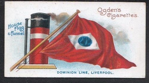 1906 Steamship Lines Flag Card DOMINION LINE Liverpool | eBay