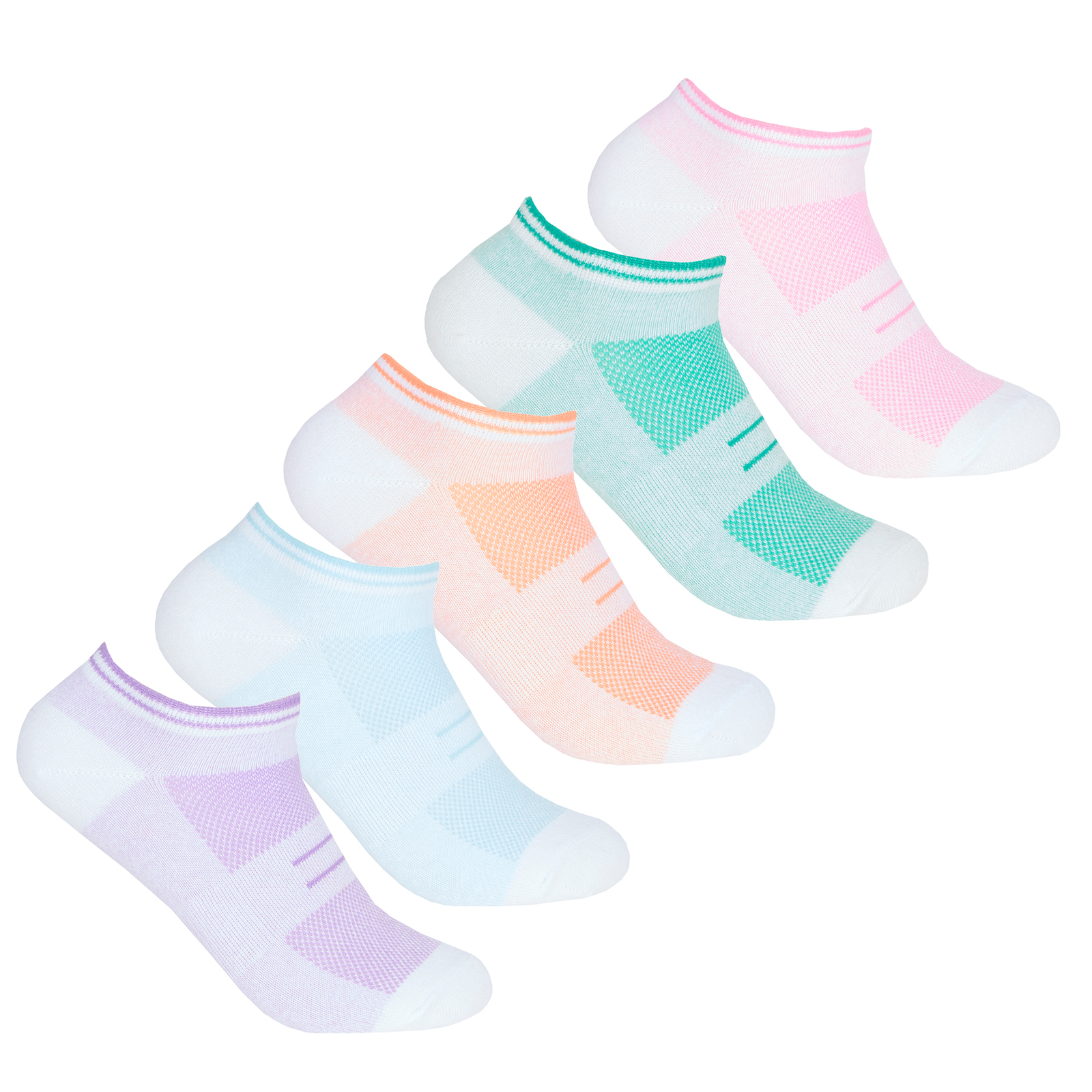 Ladies 5 Pairs Trainer Liner Socks Plain Ankle Gym Everyday Cotton Rich ...