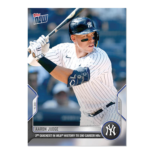 2022 TOPPS NOW #616 AARON JUDGE 2ND QUICKEST TO 200 HR! NY NEW YORK ...
