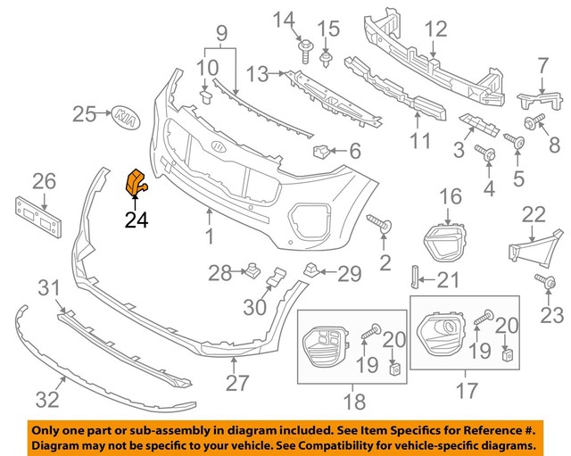 Kia OEM 17-18 Sportage Front Bumper-tow Hook Eye Cap Cover 86517D9000 ...