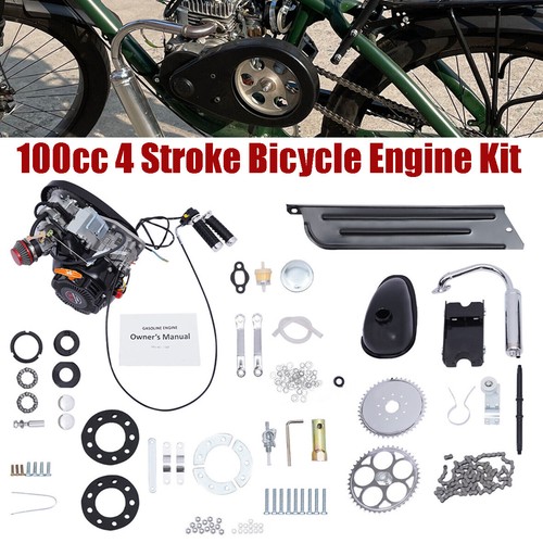 100CC 4-Stroke Bicycle Engine Kit Set Gas Motorized Motor Bike Modified ...