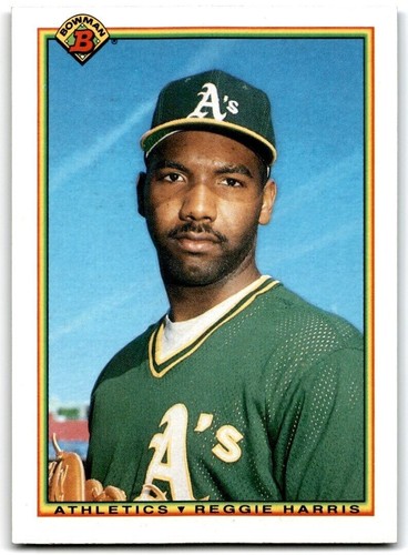 1990 Bowman Baseball Card Reggie Harris Rookie Oakland Athletics #446 ...