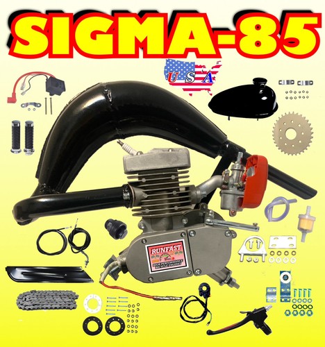SIGMA-85 Engine Kit 52MM-2 Stroke Bicycle Engine Gas Motor Kit 85CC | eBay