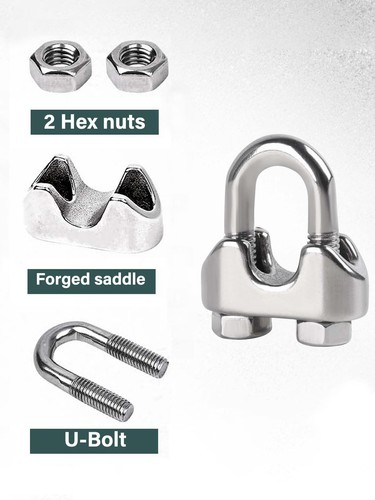 12Pcs 3/16" M5 Wire Rope Clamps 10 Pcs M5 Wire Rope Thimble, 304 ...