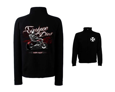 Black Sweatshirt Jacket Biker Chopper & Old School Design Model ...