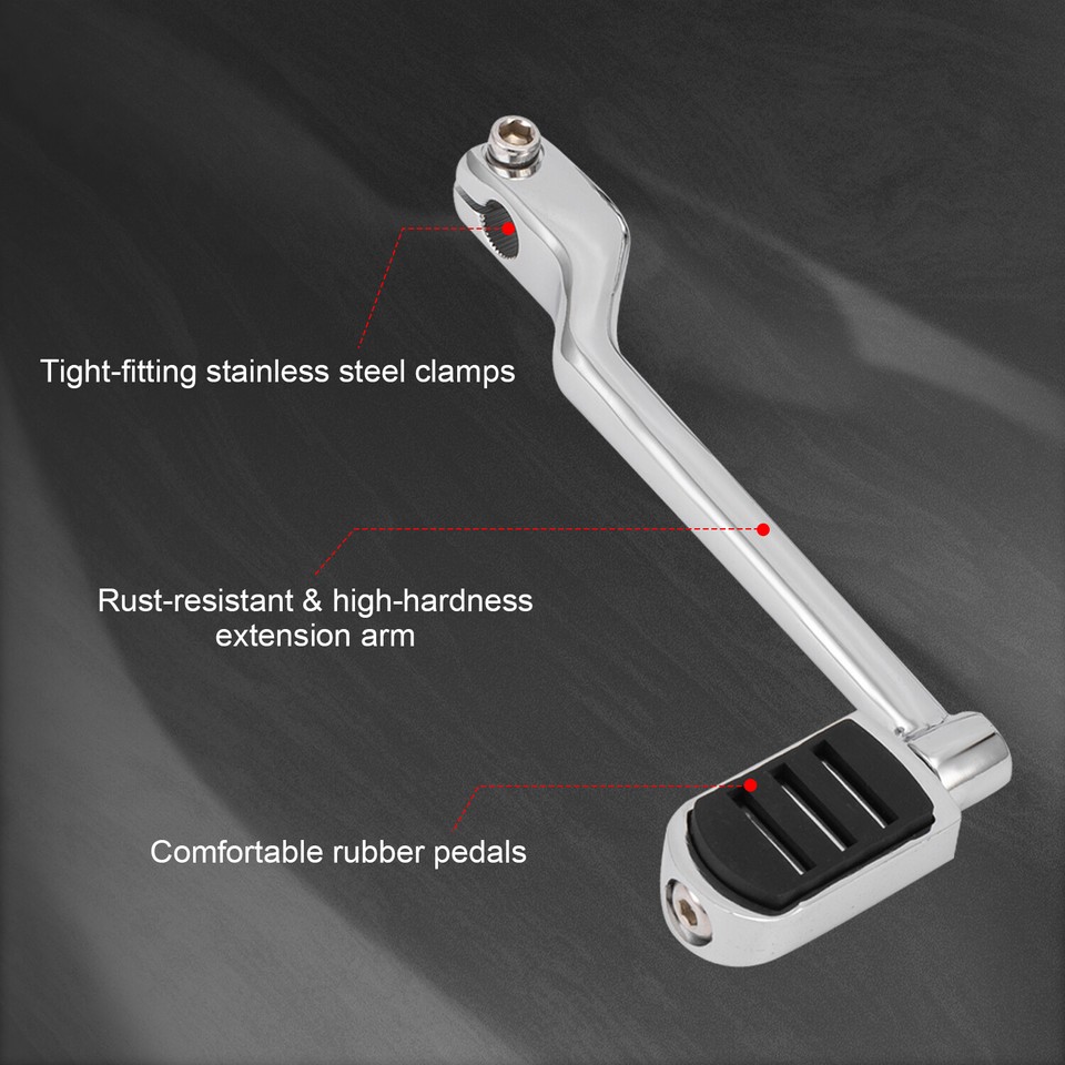 NEW Chrome&Black Extend Heel Toe Shift Lever W/Shifter Peg For Harley ...