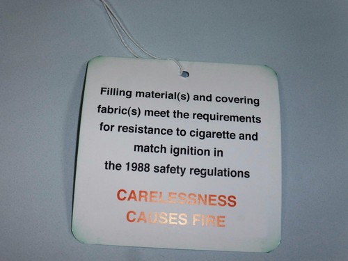 5 x Fire Safety Labels for Furniture / Upholstery / Chairs DL7 | eBay UK