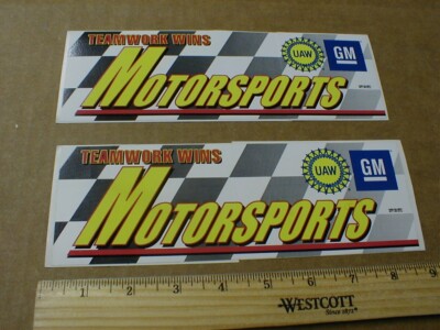 vtg Teamwork Wins GM UAW Teamsters Union Motorsports racing decal ...