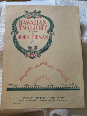 Hawaiian Twilight - 1941 sheet music - For piano, by John Tieman | eBay