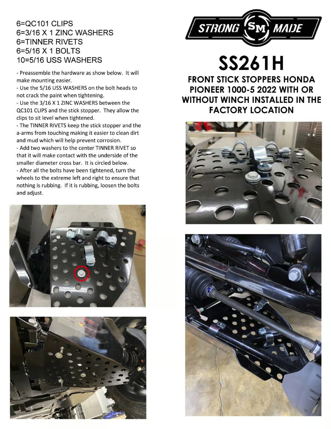 STRONG MADE FRONT STICK STOPPERS HONDA PIONEER 1000 2022-2025 | eBay