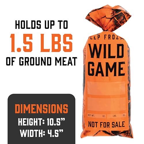 50 Pack 1.5Lb Wild Game Freezer Bags Hunting Meat Packaging for Ground ...