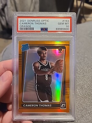CAMERON CAM THOMAS 2021-22 OPTIC RATED ROOKIE ORANGE PRIZM #153 /199 ...