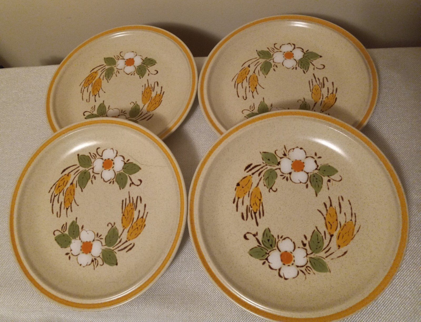 Vtg Set Of 4 Hearthside Stoneware Handpainted Plates | eBay
