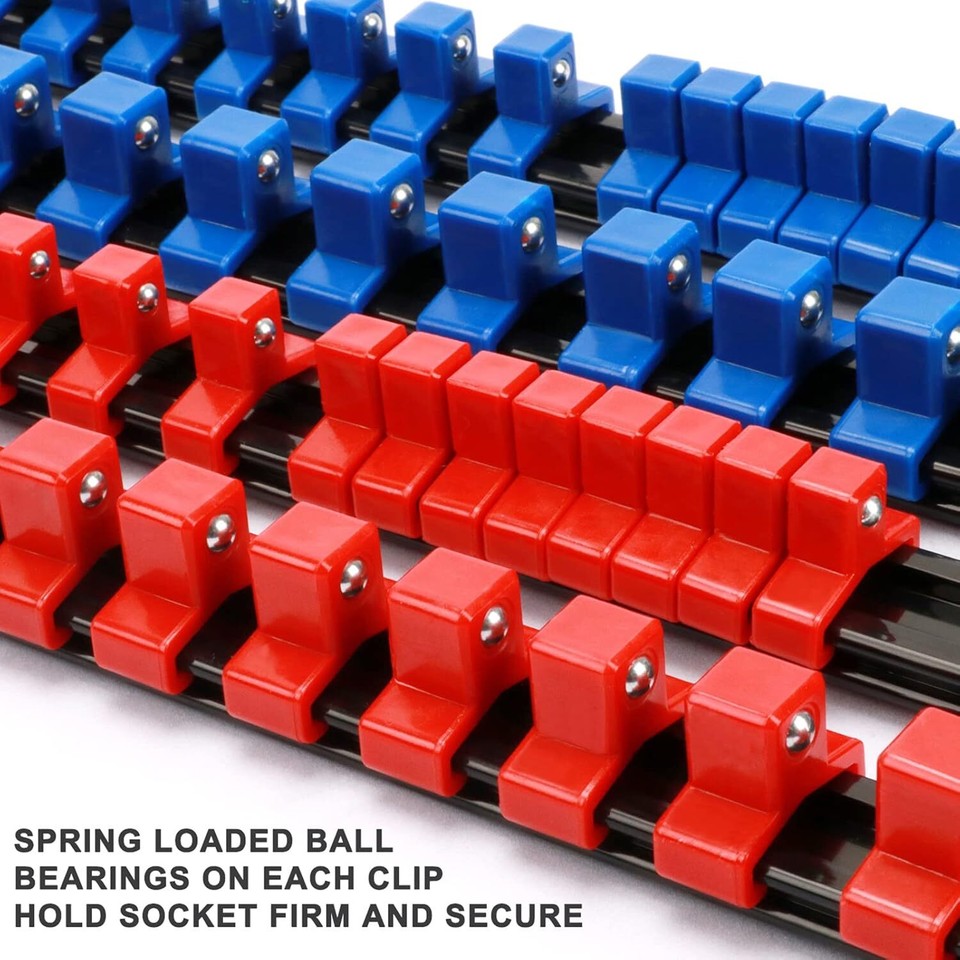 12PC ABS Socket Organizer Portable Socket Rail Holder for Toolbox 1/4 ...