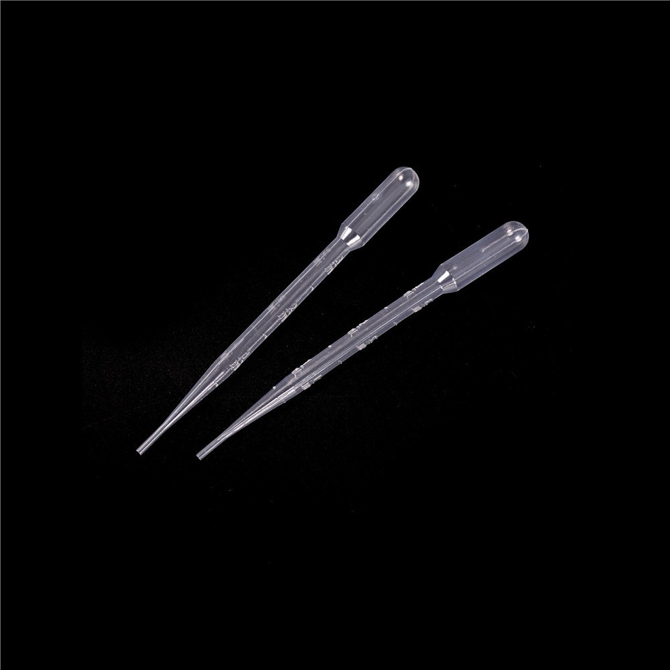 100PCS 3ML Transparent Pipettes Disposable Safe Dropper Graduated Pipe ...