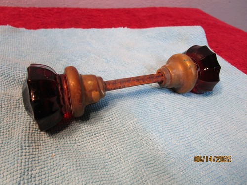 Antique Pair Glass Brown or Red Door Knobs Doorknobs 2 Inch Retro House Salvage | eBay