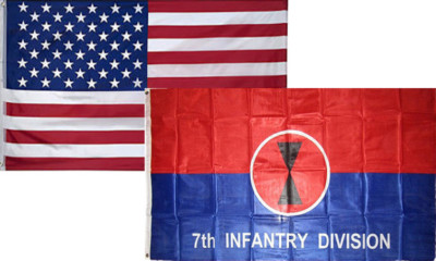 3x5 Wholesale Combo USA American & 7th Infantry Division Flag 3'x5' (2 ...