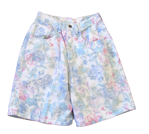 Vintage 1980s Zena Floral Print Jean Shorts Pastel Retro Cottagecore ...
