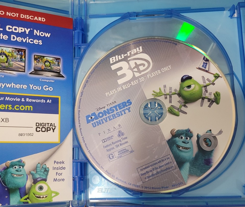 Monsters University Ultimate Collector's Edition Blu-Ray, 3D, DVD ...