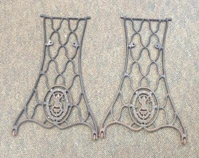 Vintage Singer Cast Iron Sewing Machine Table Legs with Wheels | eBay