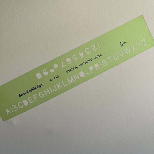 Berol RapiDesign R-910 Template Vertical Lettering Guide 5/16 Inch | eBay