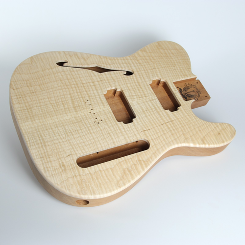 Telecaster Body Flame Maple & Mahogany Chambered Tele Body 4 lbs 4 oz ...