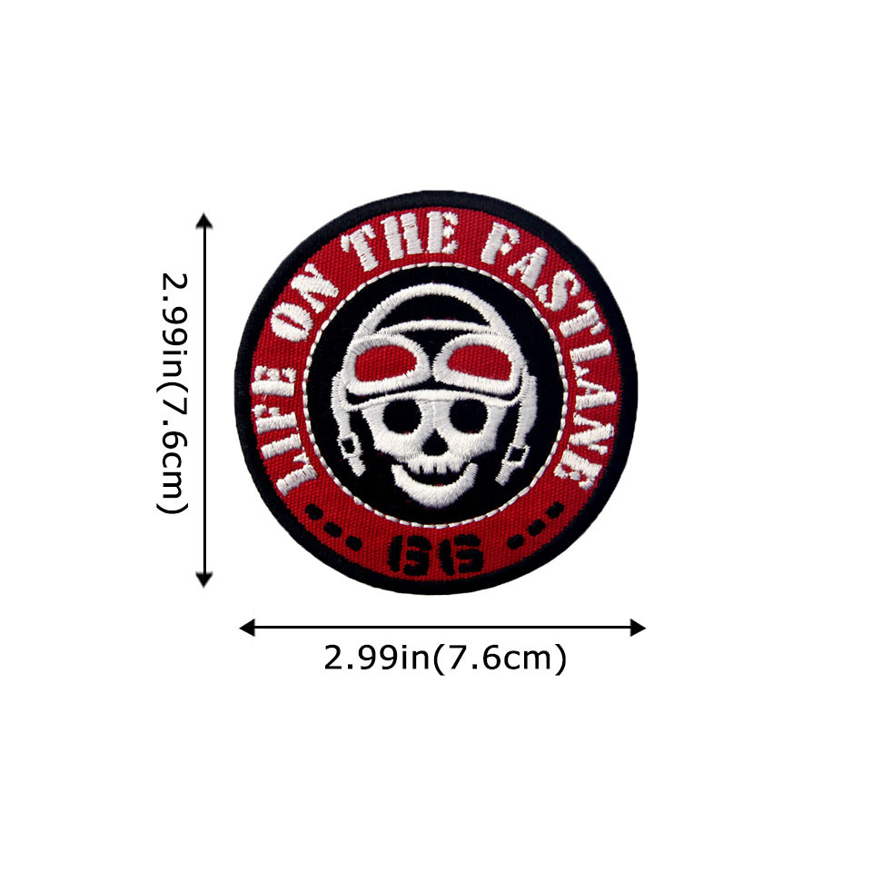 Embroidered Sew on Iron on patch Biker patches Applique Badge Back Punk ...