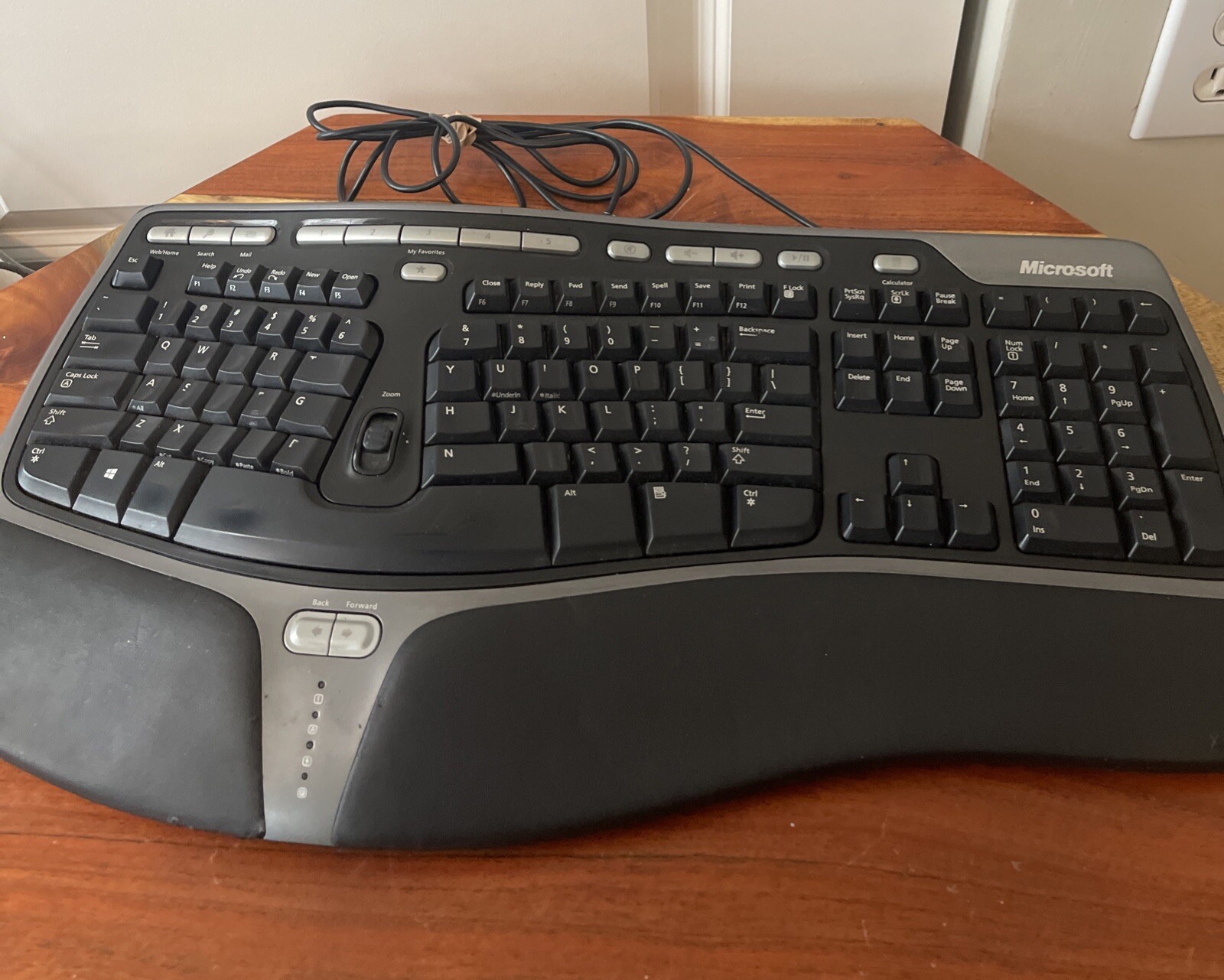 Microsoft Natural Ergonomic USB Wired Keyboard 4000 V1.0 Black Tested ...