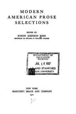 Modern American Prose Selections 9781530343485| eBay