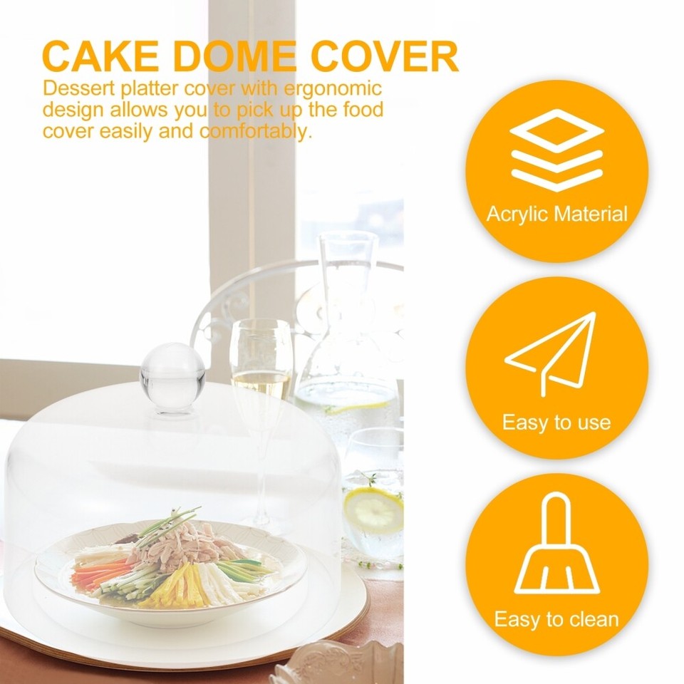Acrylic Cake Dome Cover Food Plate Lid Protective Cover for Cake ...