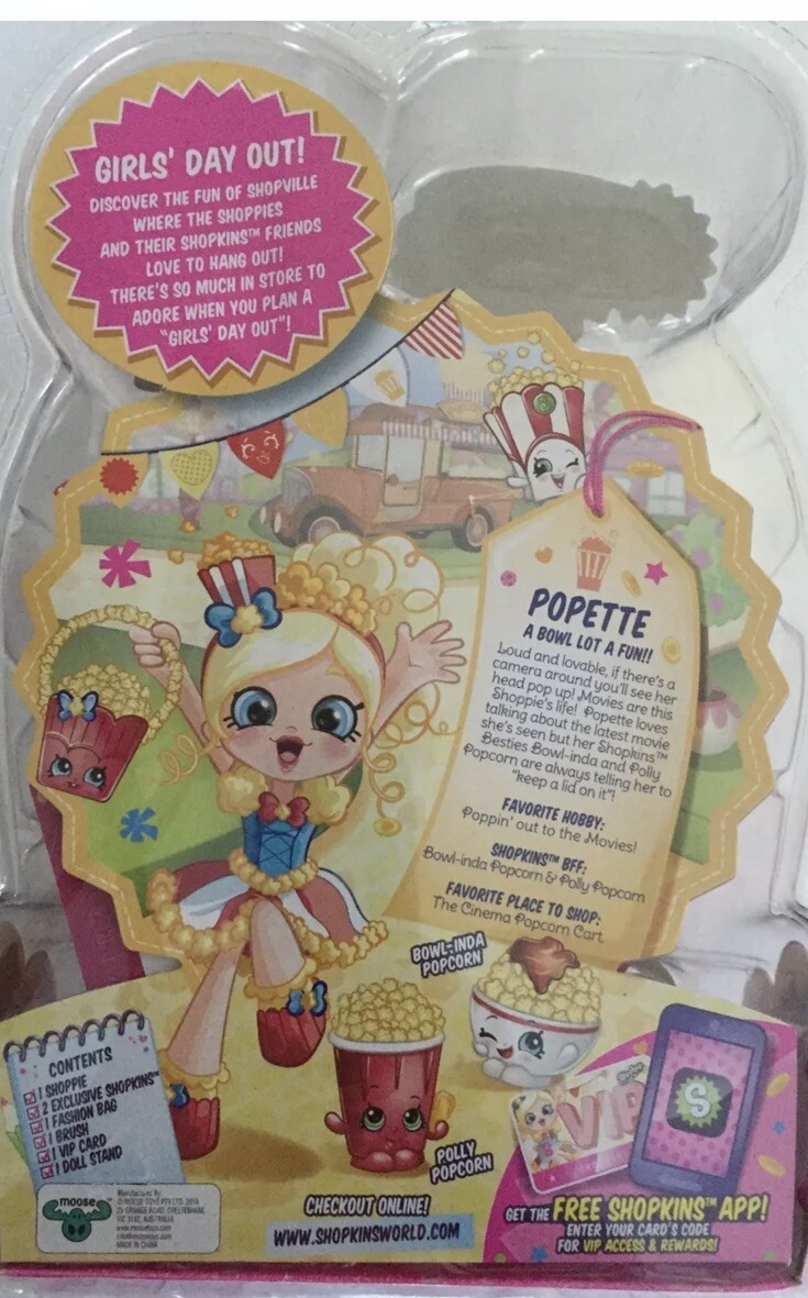 Shopkins Shoppies Popette Girls Day Out Doll NEW
