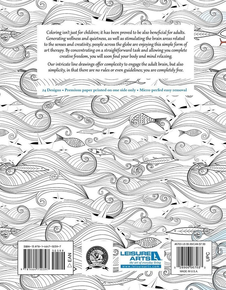 Adult Coloring Book OCEAN WONDERS Color Art ~ 24 Designs | eBay