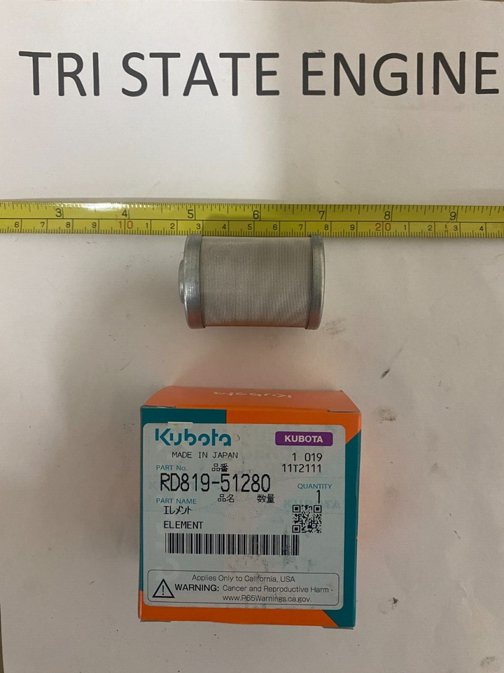Genuine OEM Kubota Fuel Filter Screen (Metal) RD819-51280 Cup Style | eBay