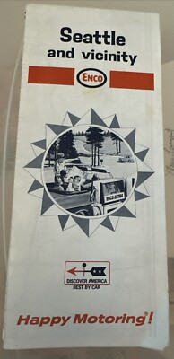 Enco Oil Map Washington Seattle Gas Oil 1968 Folding | eBay