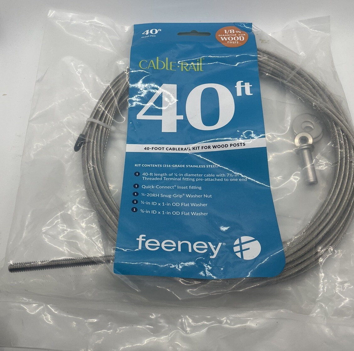 Feeney CR-6340-PKG Wood Cable Rail Assemblies - 1/8", 40' for sale ...