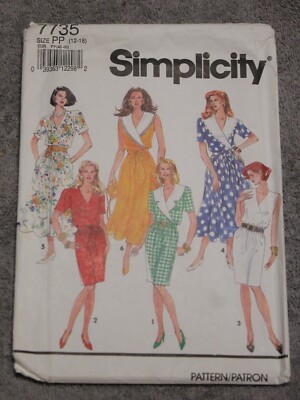 Simplicity 7735 12-18 Misses Slim or Flared Dress/ Variations Uncut | eBay