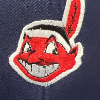 Cleveland Indians Chief Wahoo Throwback Logo Blue Baseball Cap Hat ...