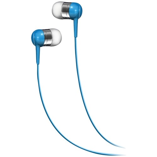 Maxell Blue Bass Metallic Stereo Earbuds with Microphone and Volume ...