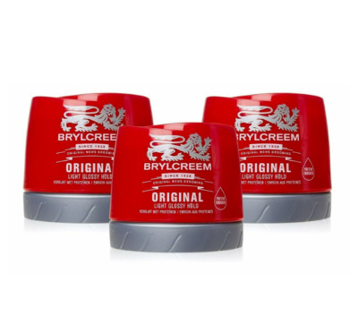 3x Brylcream Brylcreem Original Hair Dressing Cream 250ml - Light ...