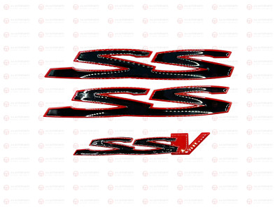 Red Gloss Black SS SSV Set Badge Emblem Holden Commodore VE VF SS 3PCS ...
