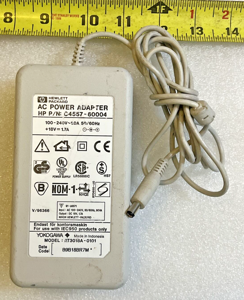Genuine HP Deskjet Printer AC Power Adapter P/N: C4557-60004 Output ...