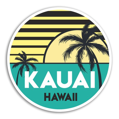 2 x 10cm Kauai Vinyl Stickers - Hawaii Travel Fun Sticker Laptop ...