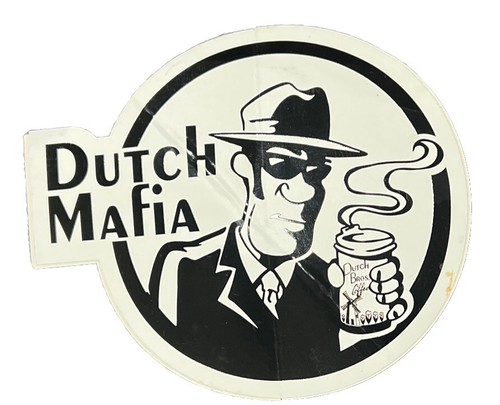 DUTCH Bros BROTHERS STICKER Decal MAFIA Coffee BLACK Rare CAR Yeti OLD ...