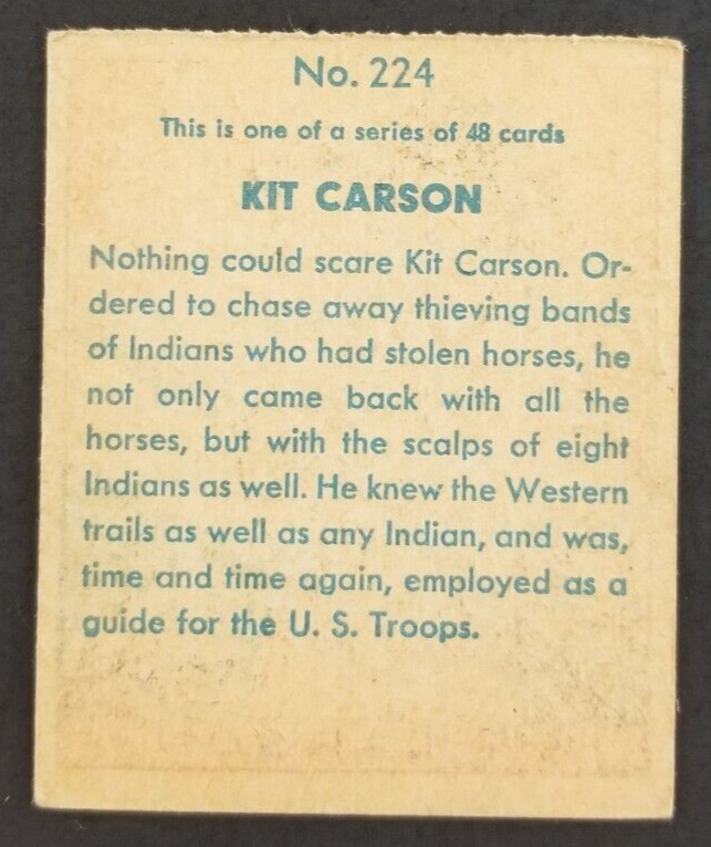Kit Carson Cowboy 1930's Wild West Card #224 (VG Soft Corners) | eBay