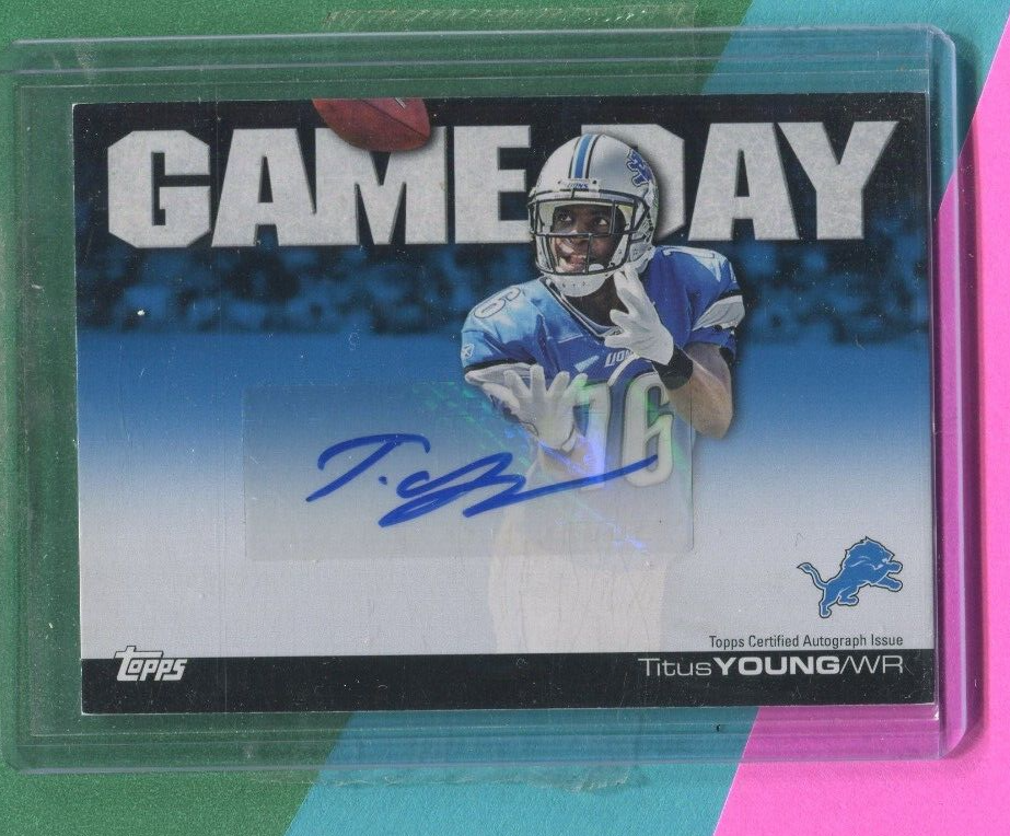 TITUS YOUNG DETROIT LIONS 2011 TOPPS FOOTBALL GAME DAY AUTOGRAPH CARD # ...