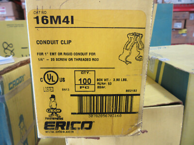 (50) Erico Caddy 16M4I Conduit Clip 1" EMT/Ridgid for 1/4-20 Threaded ...