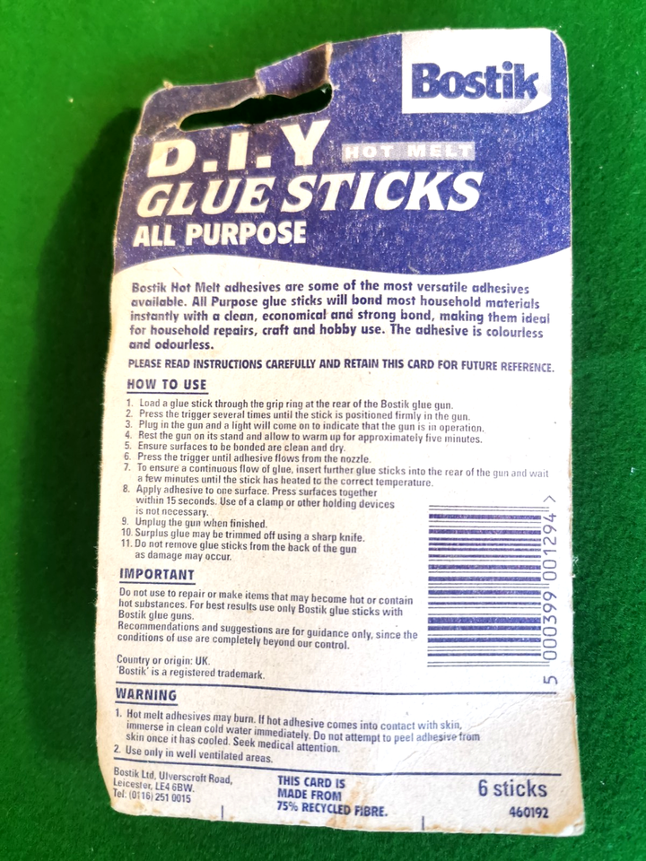 3 Packs Bostik Hot Melt Glue Gun | Bostik DIY Glue STICKS Multi Use ...