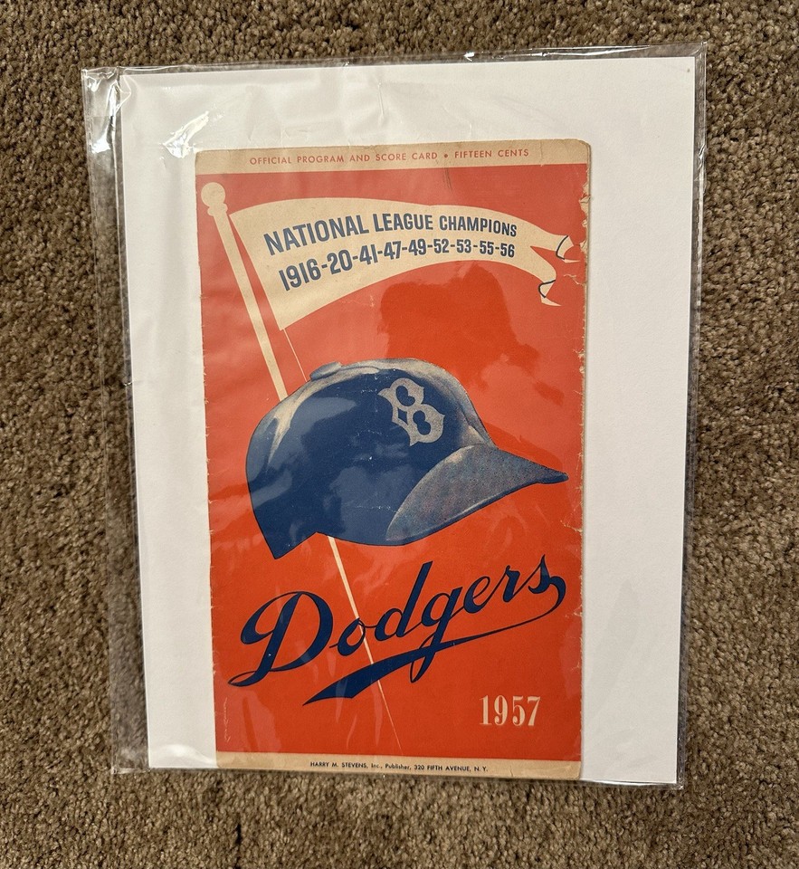 Vintage 1957 Brooklyn Dodgers Yearbook Last Year in Brooklyn & Official ...