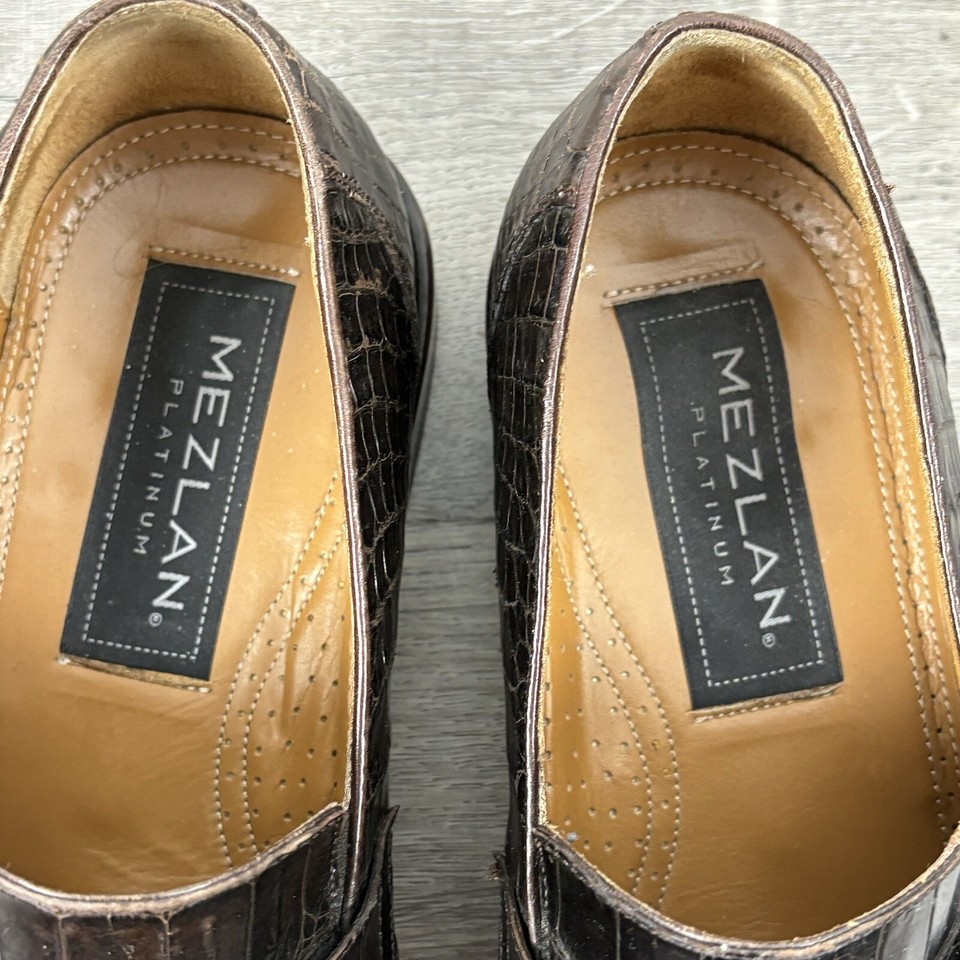 Mezlan Platinum Genuine Alligator Crocodile Loafers Shoes Mens Sz 9M | eBay