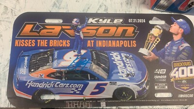 Kyle Larson 2024 HendrickCars Brickyard Win Plastic Car License Plate ...